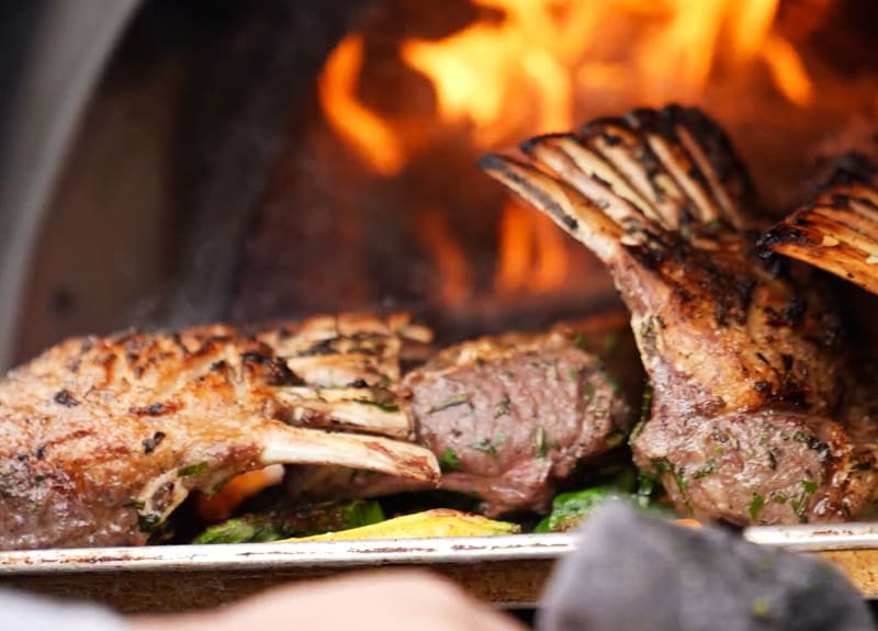 how to cook lamb in a wood fired oven